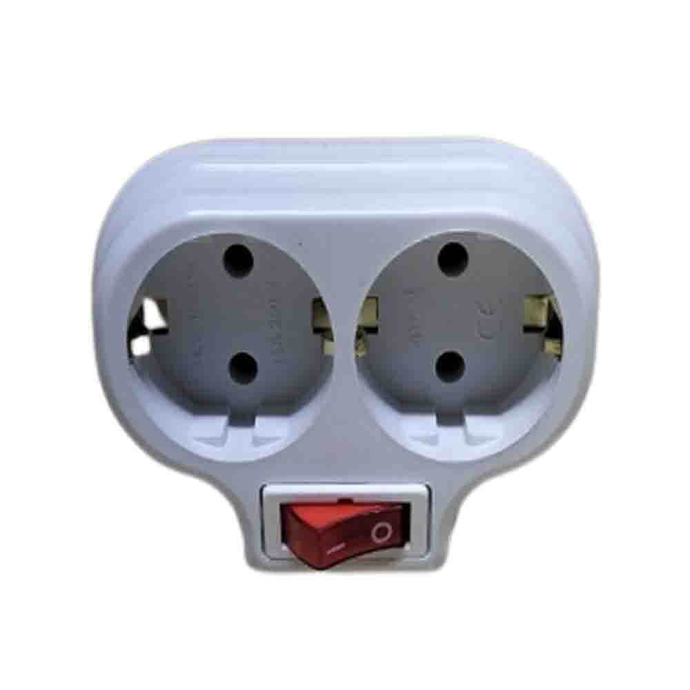 2'li Anahtarlı Golyat (Priz Çoklayıcı) Beyaz | Elektrikçiden