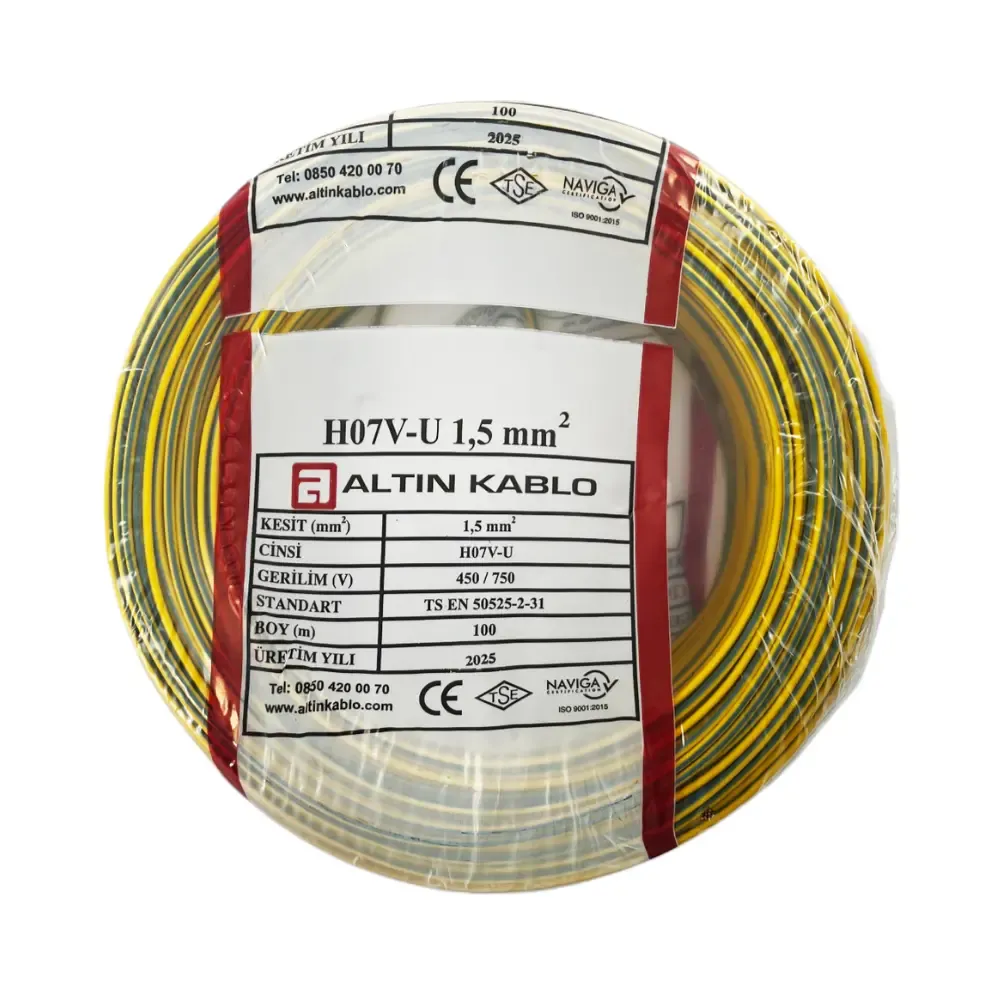 Altın 1,5 mm NYA Kablo-100m (Sarı/Yeşil) | Elektrikçiden