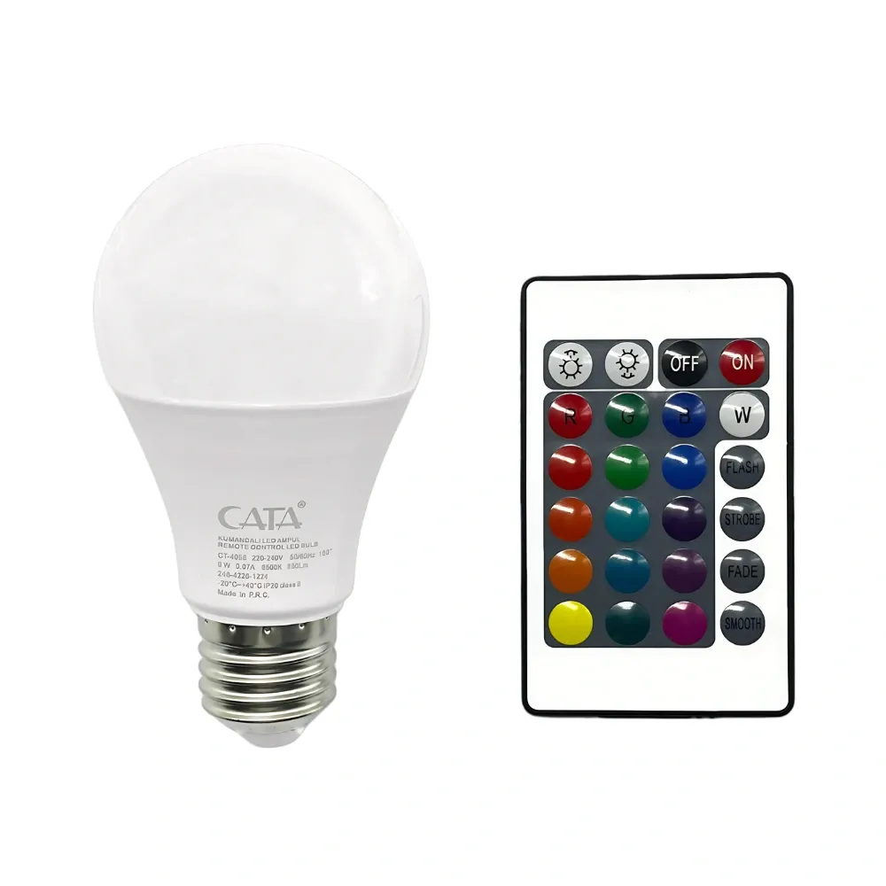 Cata 9W RGB Kumandalı Led Ampul E27 Duylu CT-4058 | Elektrikçiden