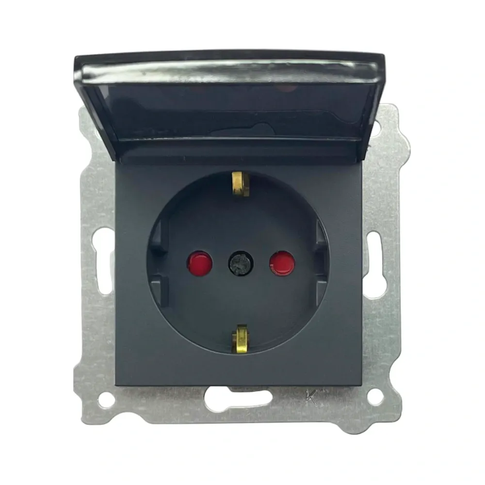 Exen Karel-Odak Kapaklı Ç.K.Topraklı Priz Mekanizma Füme (Çerçeve Hariç ...