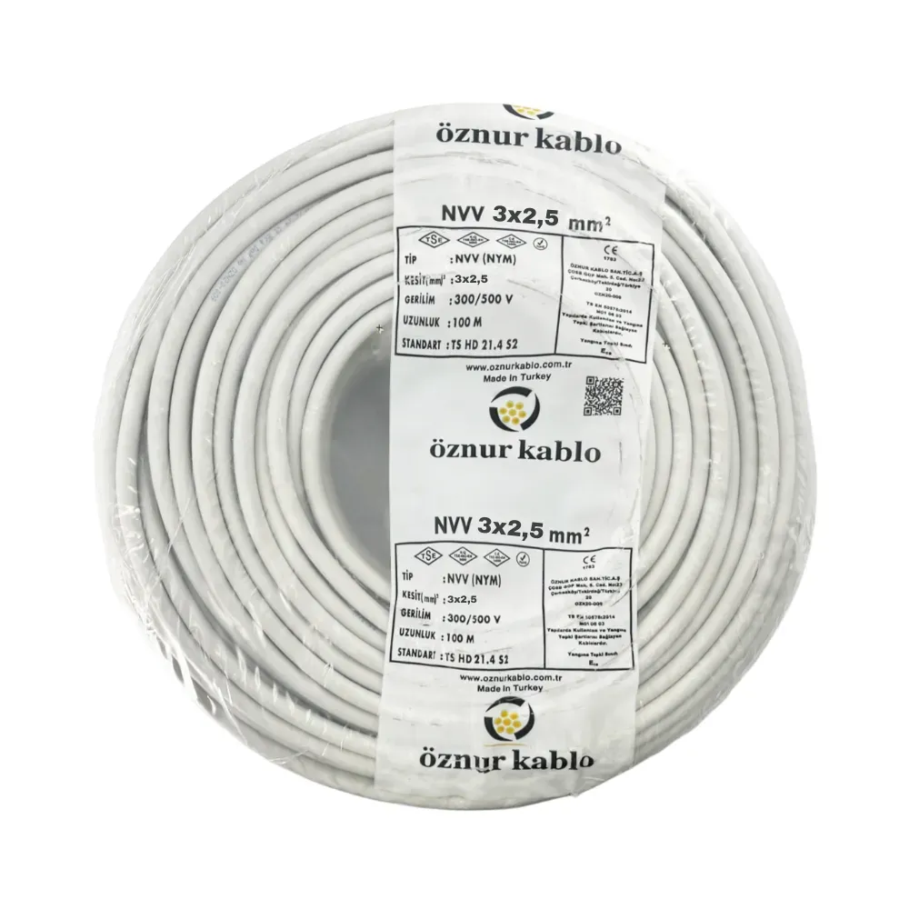 Öznur 3X2,5 mm NYM (Antigron) Kablo-100m | Elektrikçiden