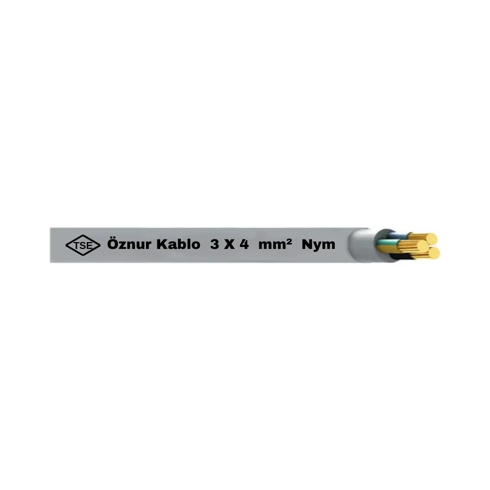 Öznur 3X4 mm NYM (Antigron) Kablo-1m | Elektrikçiden