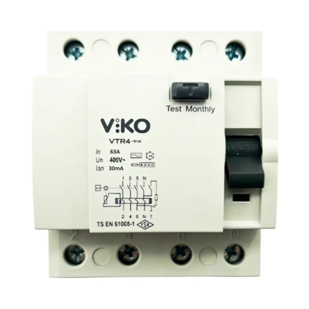 Viko 4x63A 30mA Trifaze Kaçak Akım Rölesi VTR4-6330 | Elektrikçiden